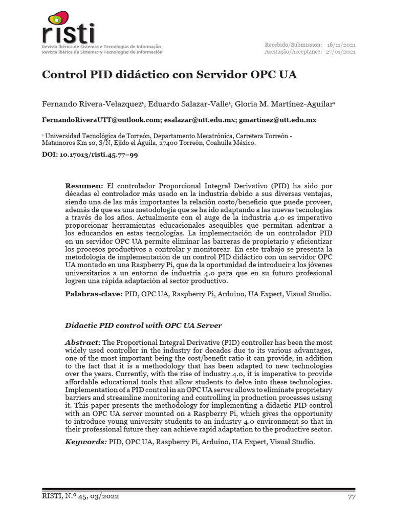 Didactic PID Control with OPC UA | PDF | Computers