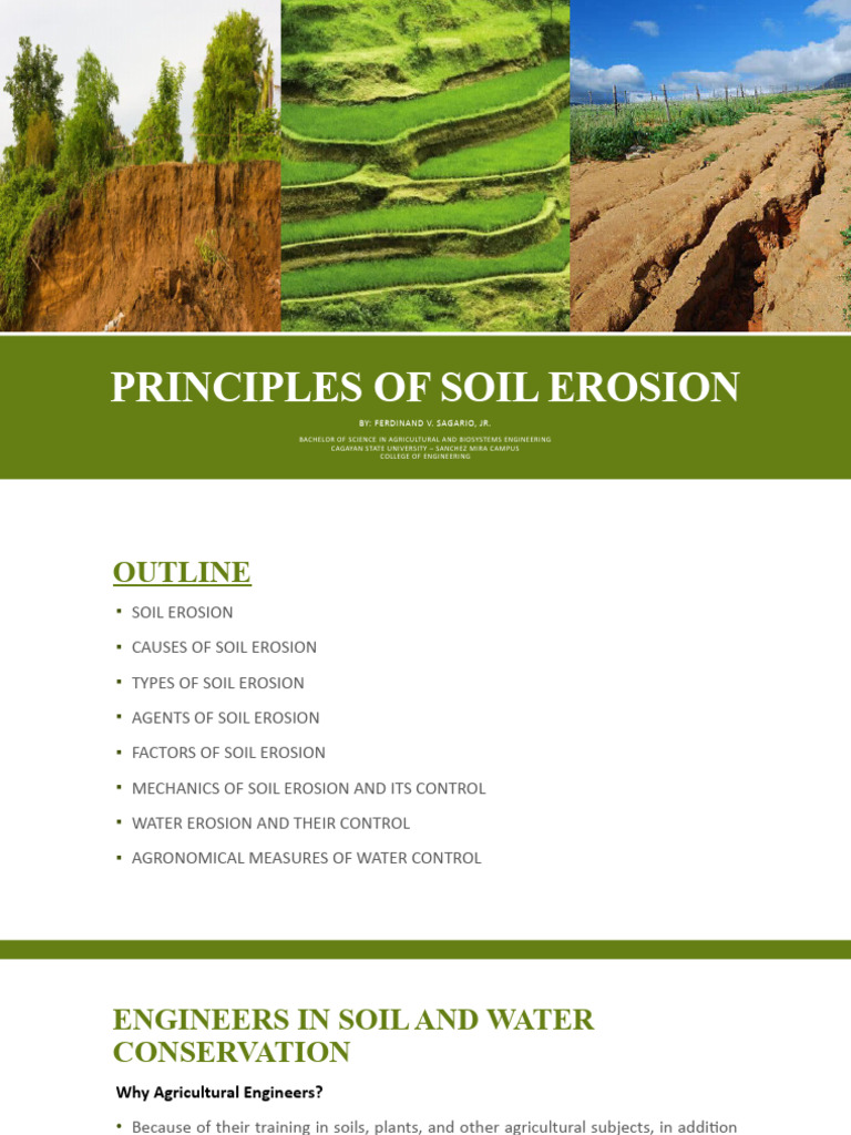 Principle of Soil Erosion - Ferdie - Presentation | PDF | Erosion ...