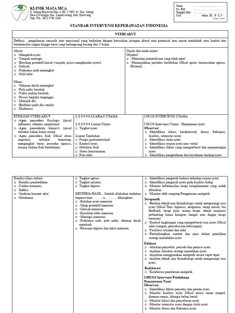 SIKI Nyeri Akut | PDF