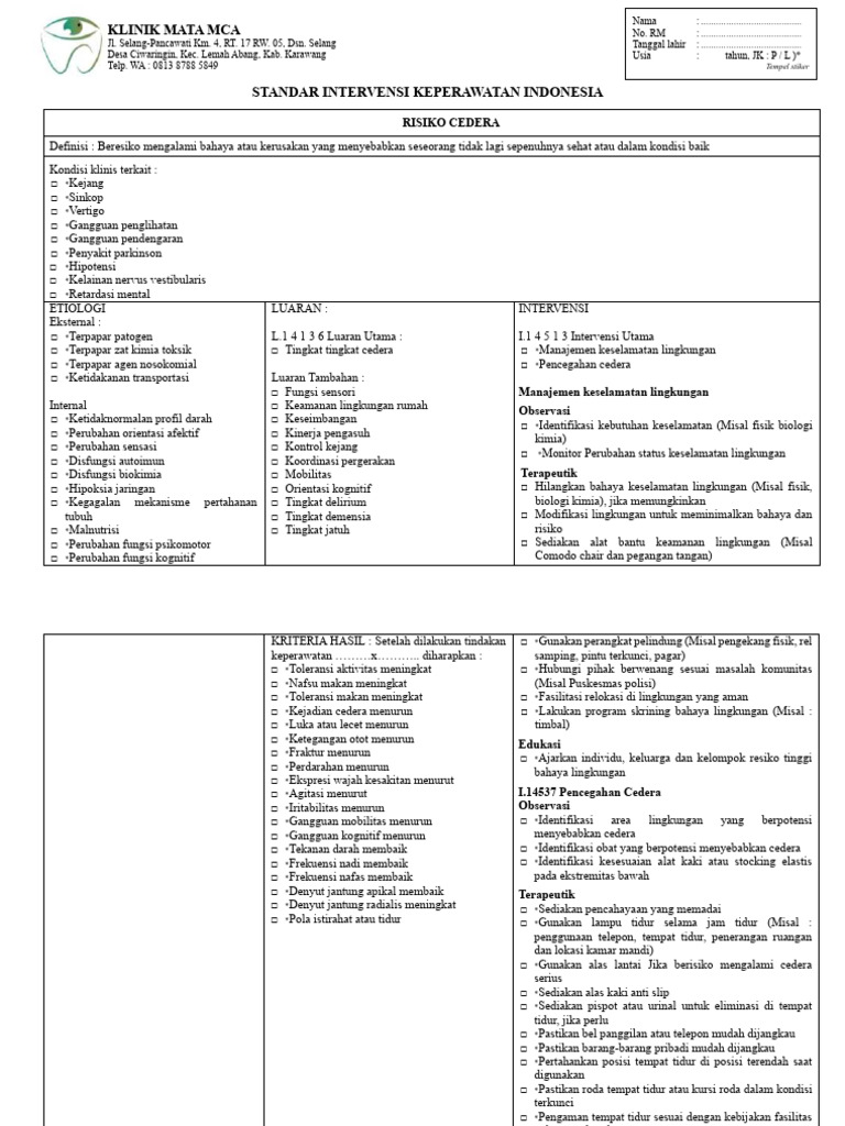 SIKI Risiko Cedera | PDF
