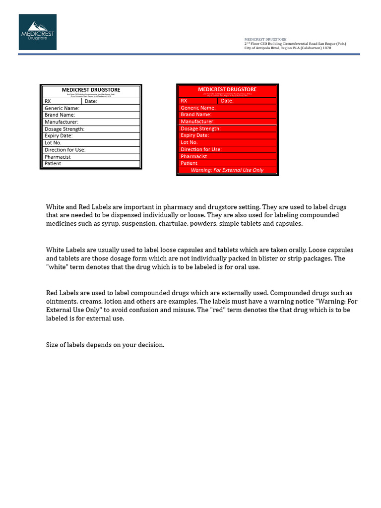 White and Red Labels | PDF