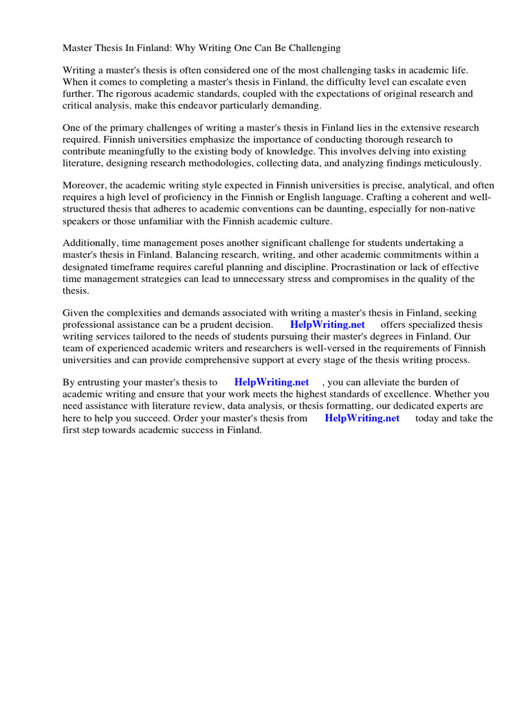 Master Thesis in Finland | PDF | Thesis | Computer Network