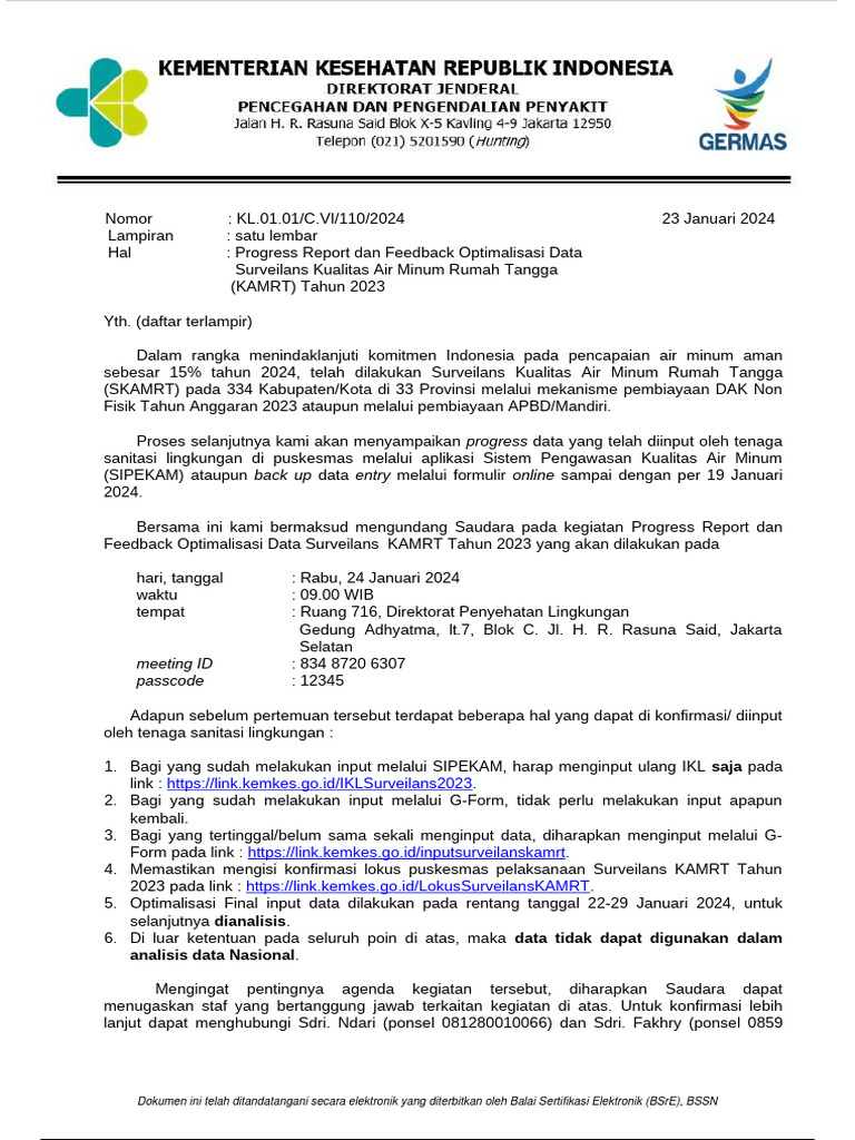 01 22jan 2024 Undangan Progress Dan Feedback | PDF | Sains & Matematika | Teknologi & Rekayasa
