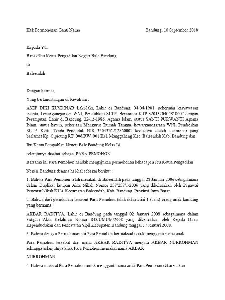 Contoh Draft Permohonan | PDF