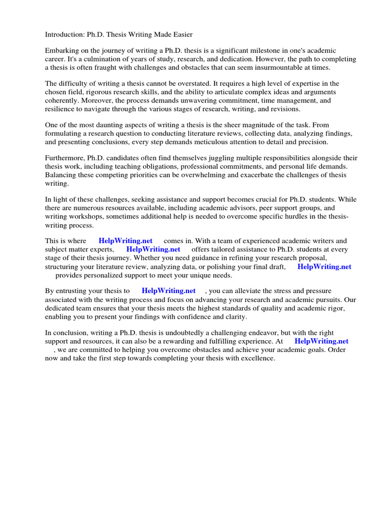 Introduction PHD Thesis Writing | PDF | Thesis | Ipcc Fourth Assessment ...