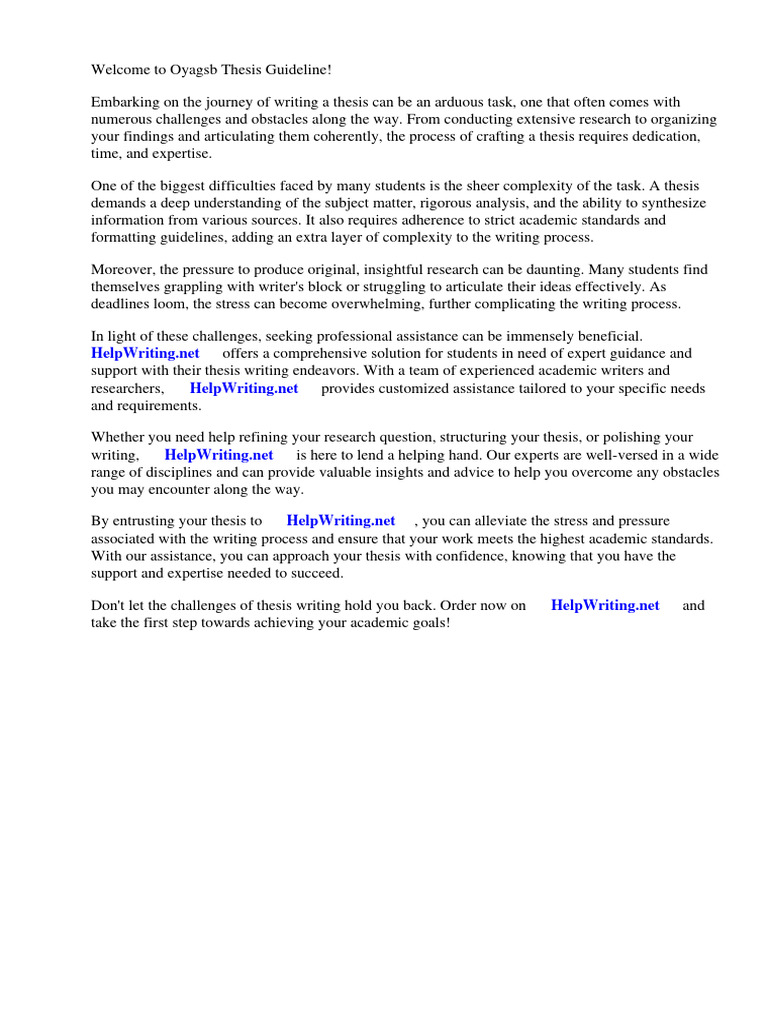 Oyagsb Thesis Guideline | PDF | Thesis | Written Communication
