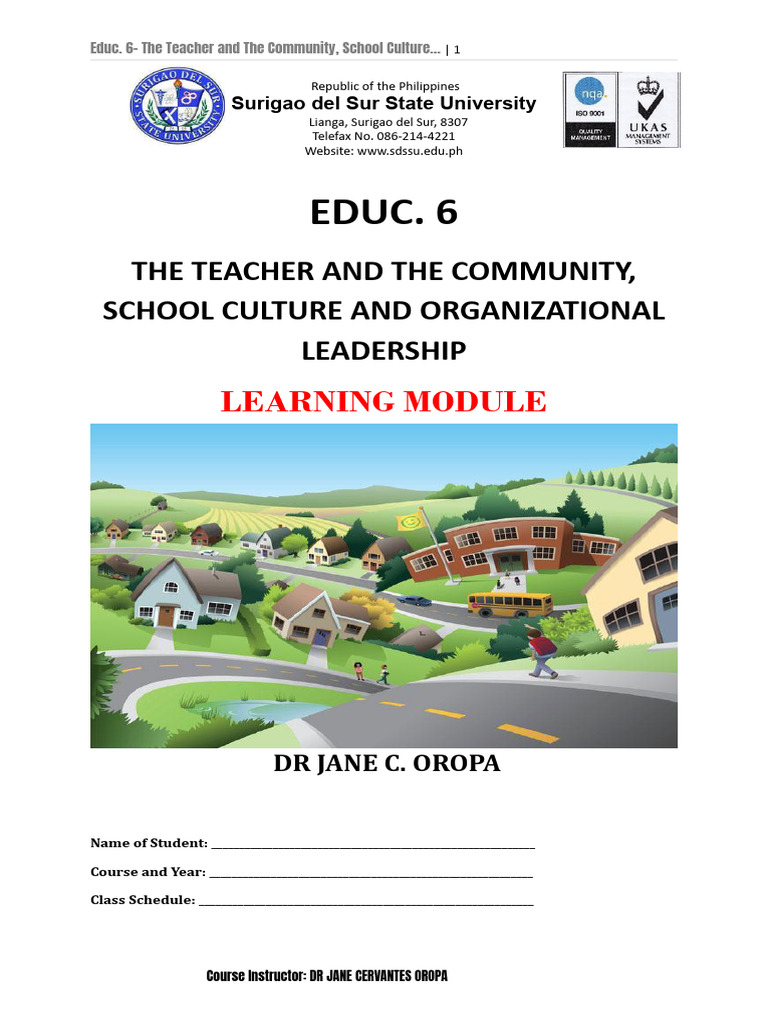 Educ. 6 Module-Student's Worksheet | PDF | Sustainability | Learning