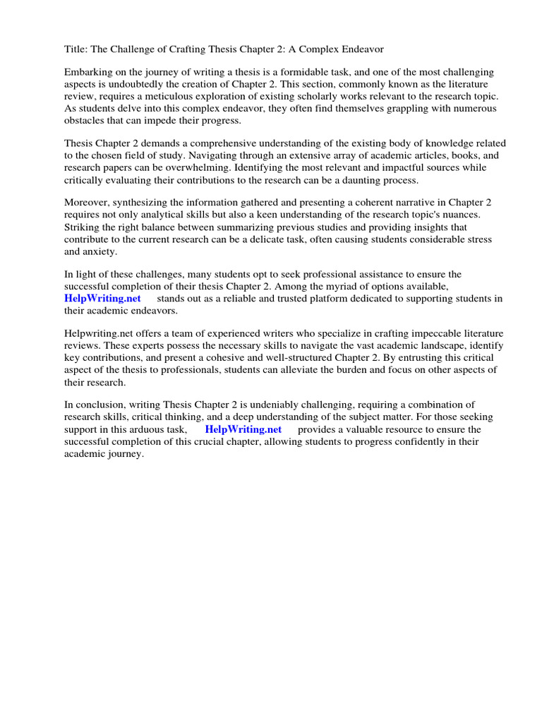 Thesis Chapter 2 Parts | PDF