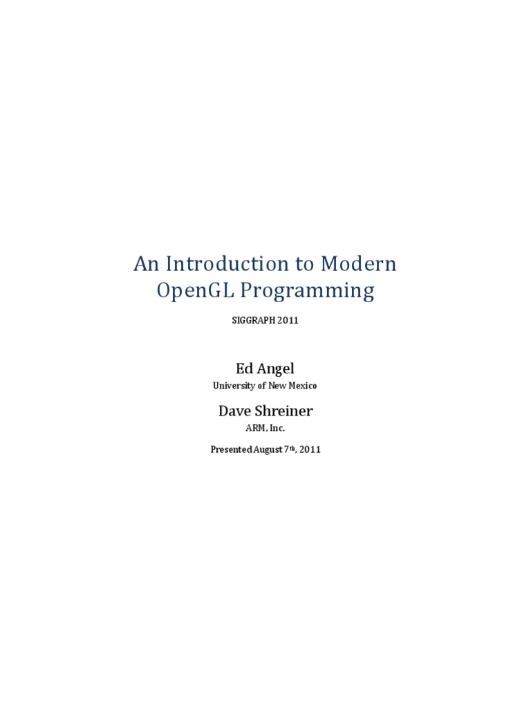 Intro To Modern OpenGL Programming | PDF | Shader | Matrix (Mathematics)