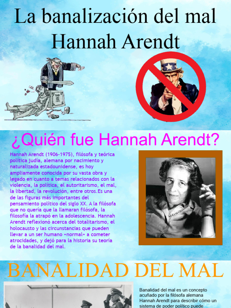 Banalización del mal según Hannah Arendt | PDF | Hannah Arendt | Mal