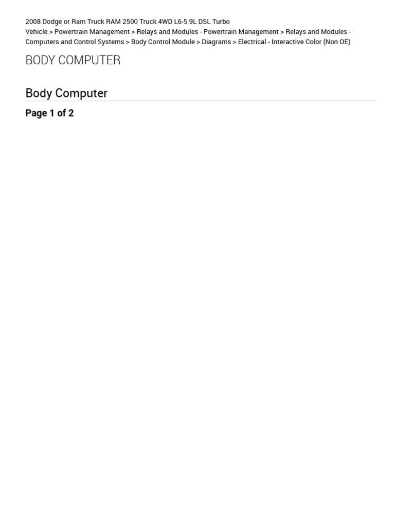 Body Computer (Body Control Module) - ALLDATA Repair | PDF | Mechanical ...