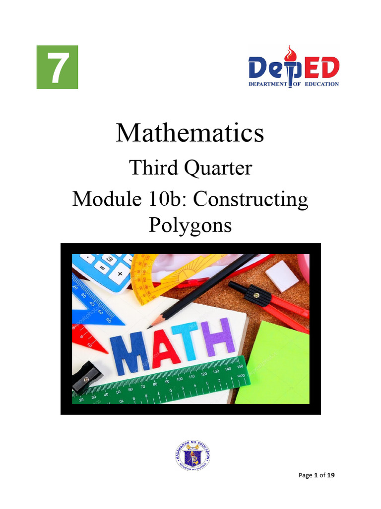 Math 7 - Quarter 3 - Module 10b | PDF | Circle | Perpendicular