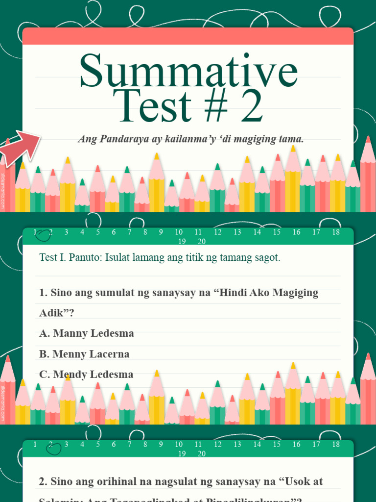 For Summative Test 2 | PDF