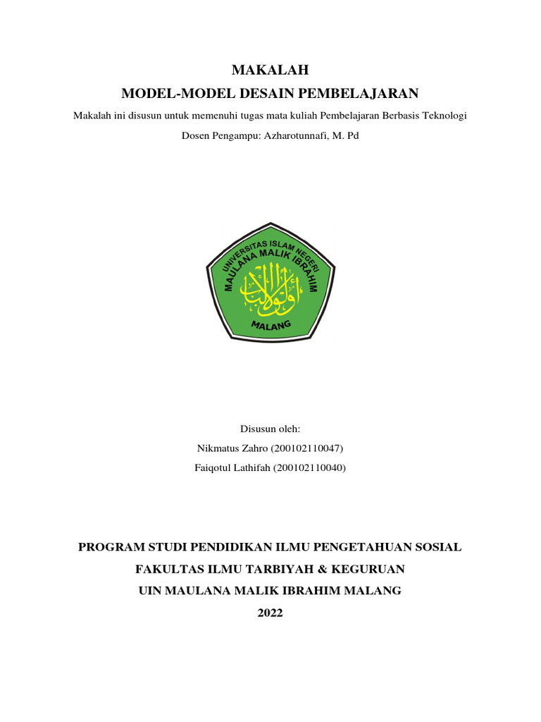 Makalah Model-Model Desain Pembelajaran | PDF