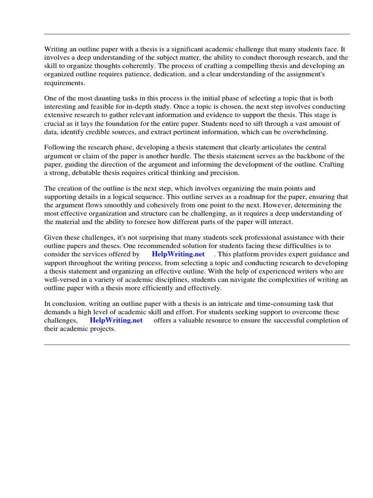 Crafting Thesis Outlines Efficiently | PDF | Essays | Thesis