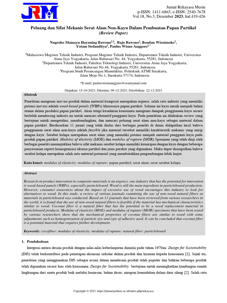 Papan Komposit Serat Alam | PDF