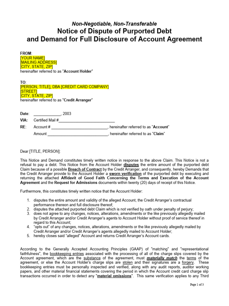 Template Cancelations Dispute Disclosure Admissions | PDF | Credit Card ...