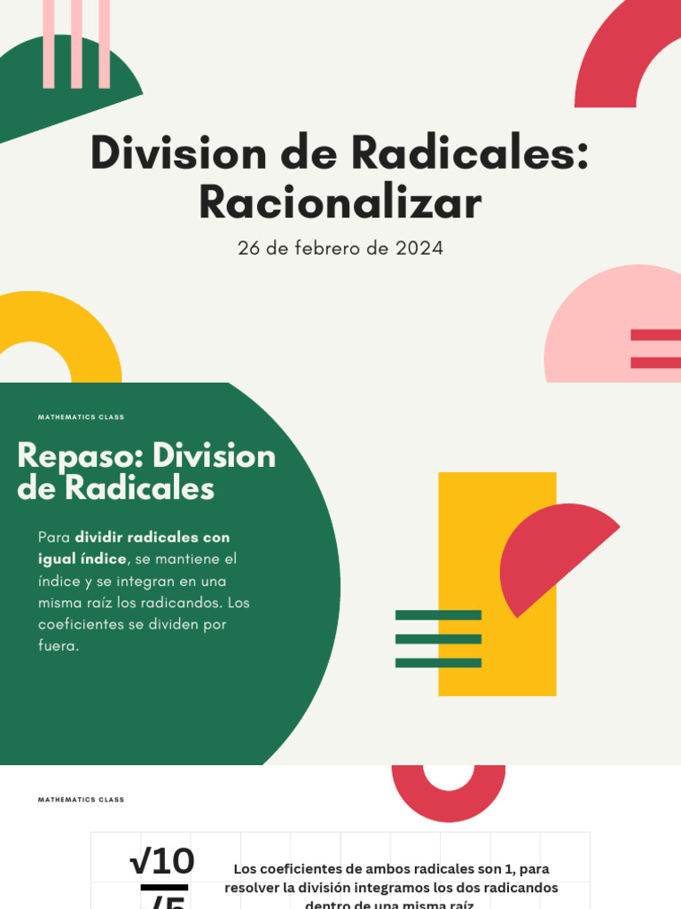 Math Education Presentation Skeleton in A Colorful Geometric Style | PDF