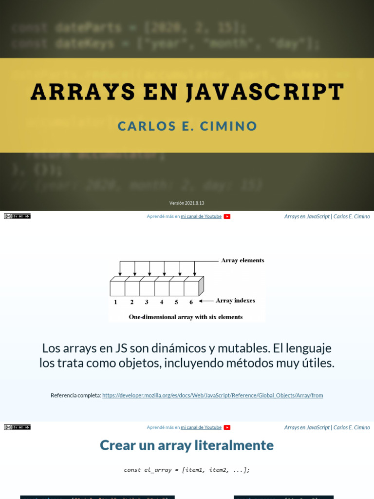 09 - Arrays en JavaScript - Carlos E. Cimino | PDF | Azul | Devolución de llamada (programación ...