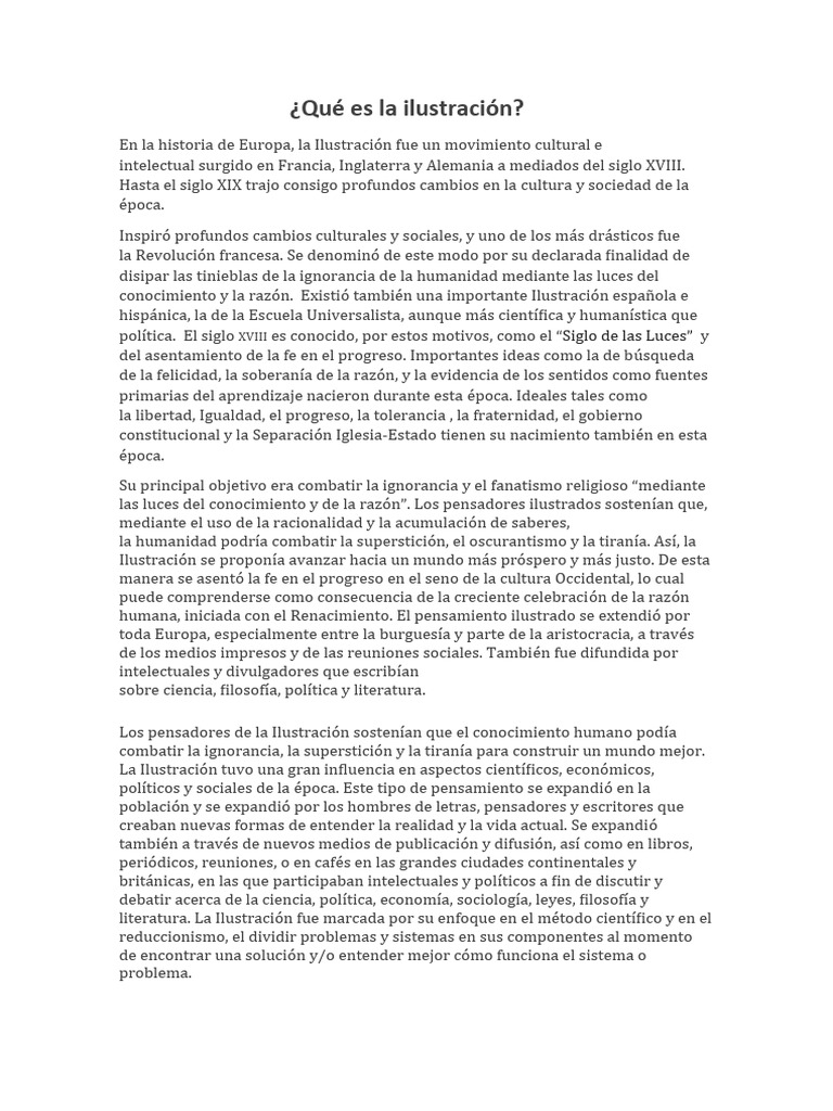 Qué Es La Ilustración | PDF | Renacimiento | Era de iluminacion