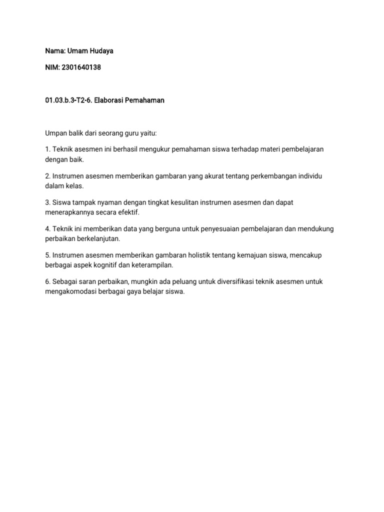 Umam Hudaya-2301640138-Elaborasi Pemahaman | PDF | Karier & Perkembangan