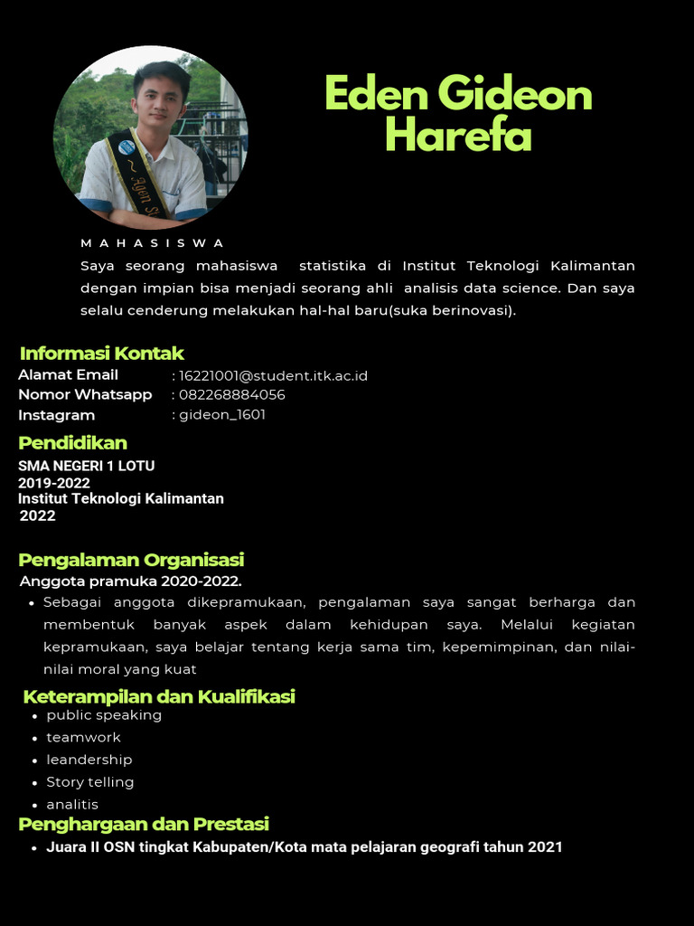 Eden Gideon Harefa: Informasi Kontak | PDF