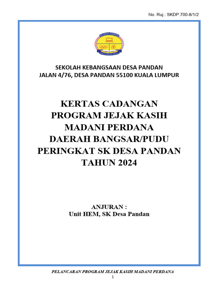 Kk Program Jejak Kasih Madani Perdana 2024 | PDF