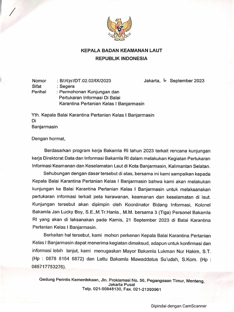Surat Bakamla | PDF