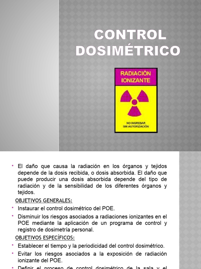 Control Dosimétrico en Radiación Ionizante | PDF | Dosimetría ...