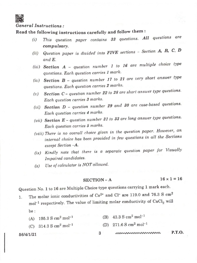 Chemistry Set 1 Question Paper | PDF