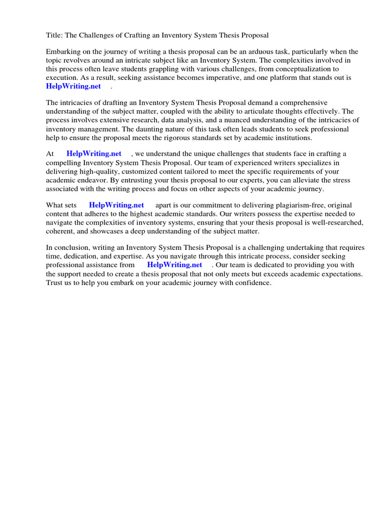 Inventory System Thesis Proposal | PDF | Databases | System