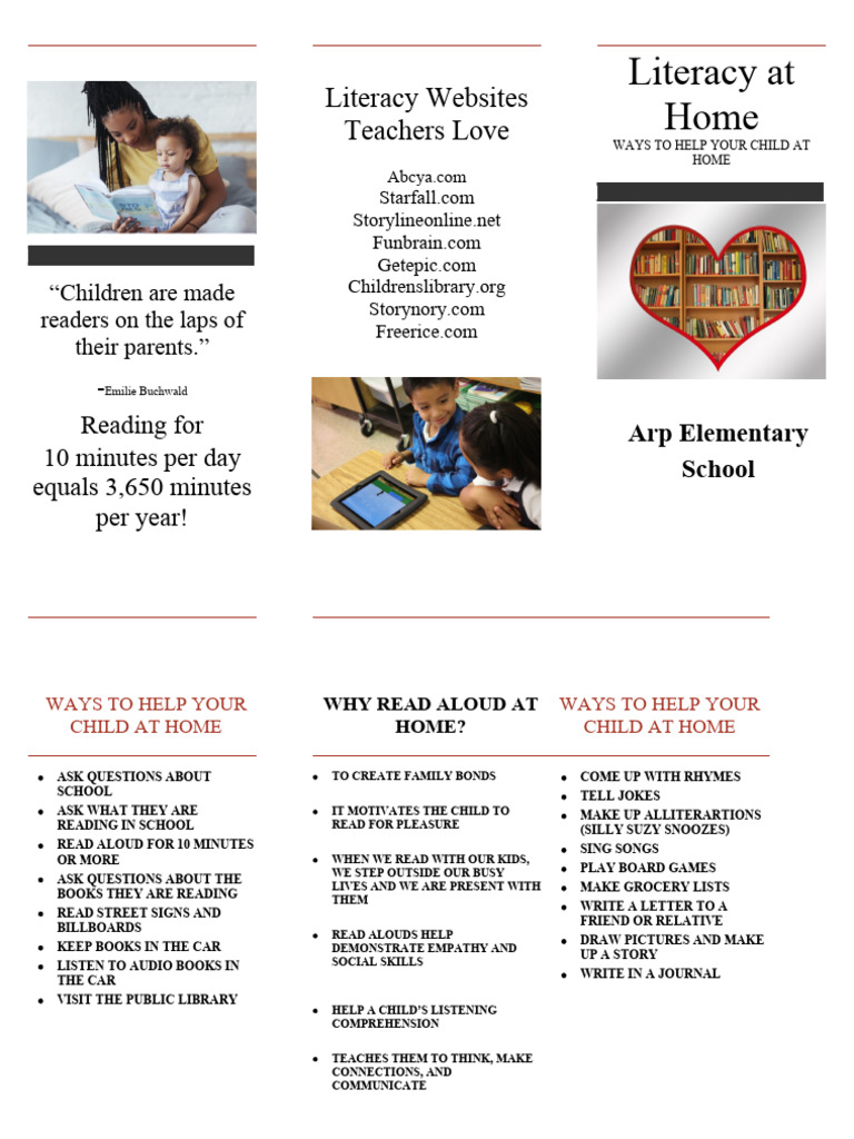 Literacy Brochure | PDF | Literacy | Written Communication