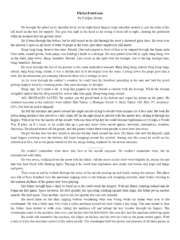 Flicker Fade Gone by Carljoe Javier | PDF