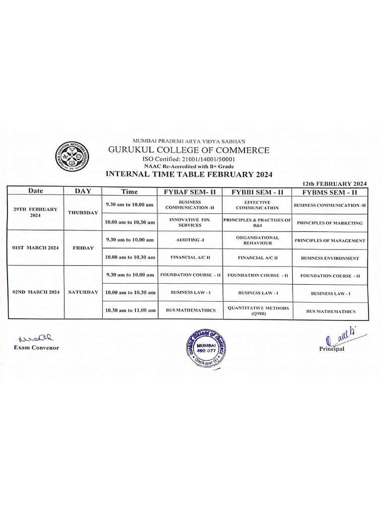 INTERNAL-TIME-TABLE-FEB.-2024 | PDF
