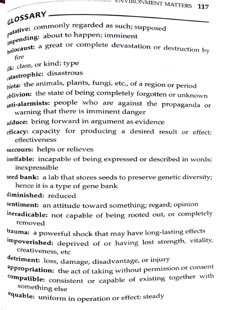 Does It Matter Glossary and Questions | PDF | Biodiversity | Extinction