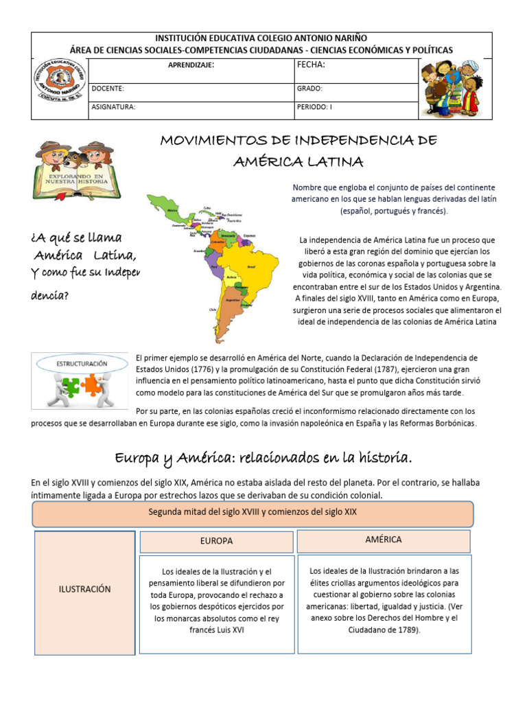 Independencia de América Latina: Claves | PDF | Imperio español | Perú