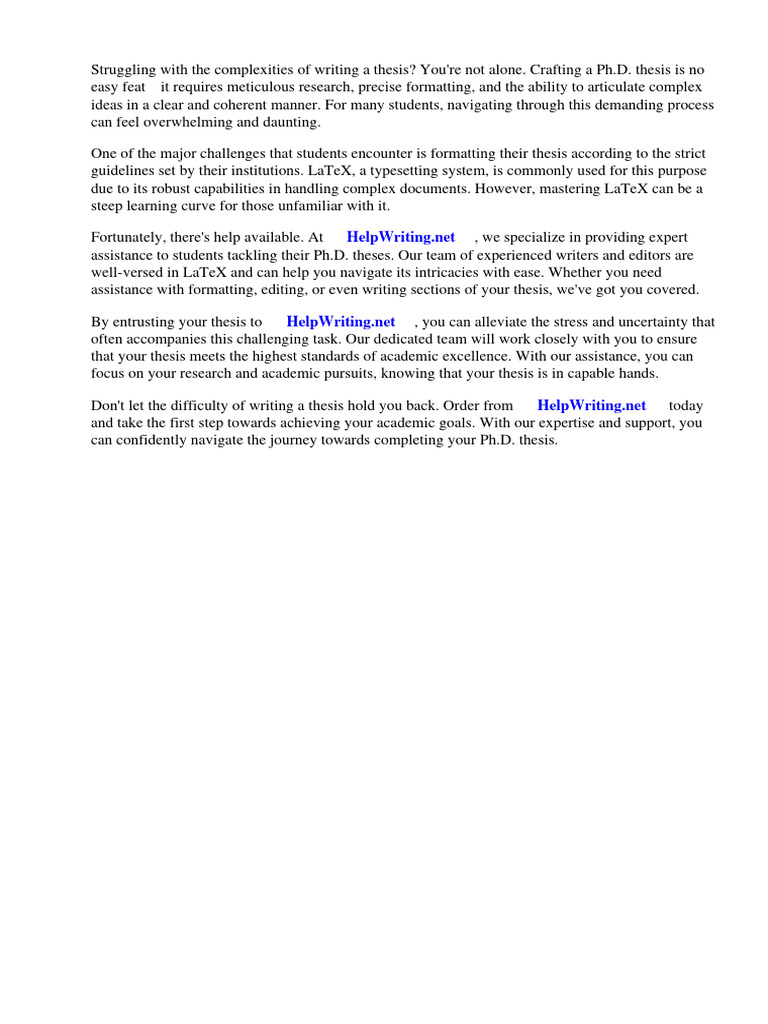 Latex PHD Thesis Tutorial | PDF | Te X | Thesis