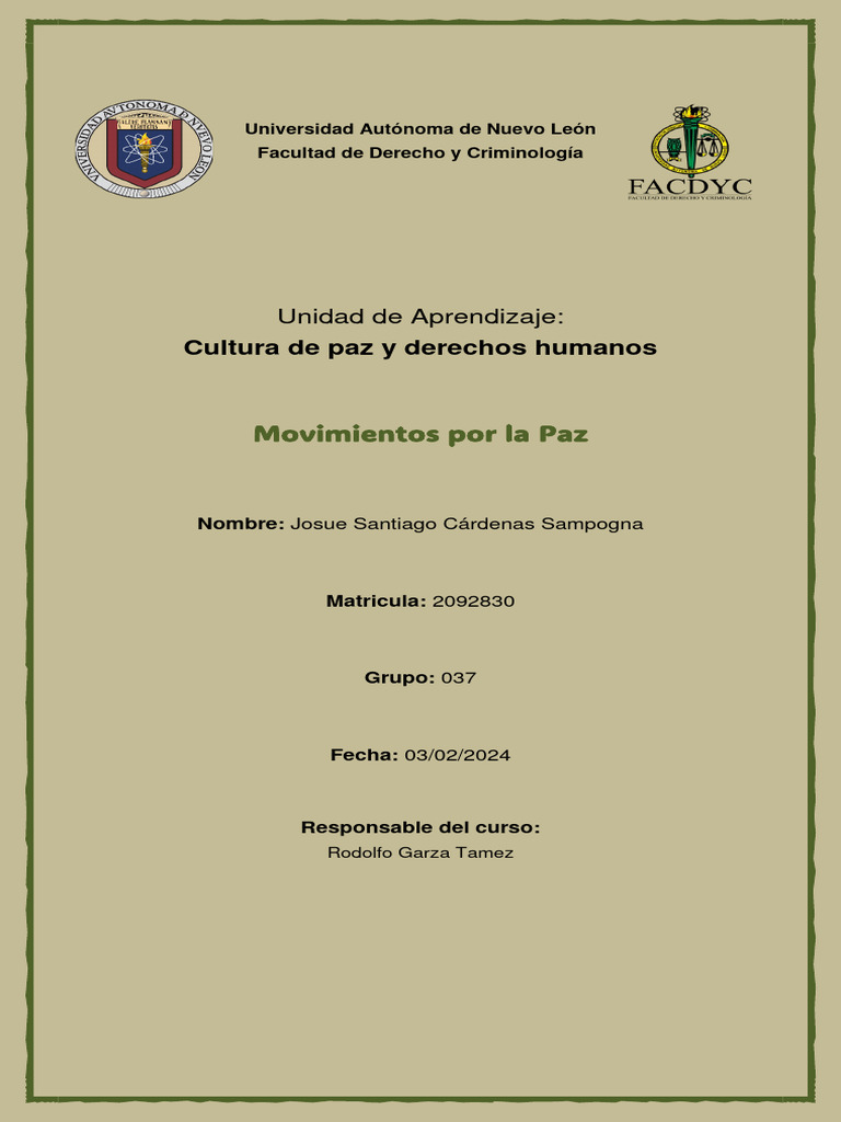 JSCS - Act 1.2. Infografía de Movimientos Por La Paz - CPDH | PDF | Teorías políticas