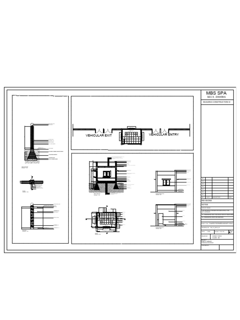 Guard Room and Boundary Wall Design | PDF | Wall | Concrete