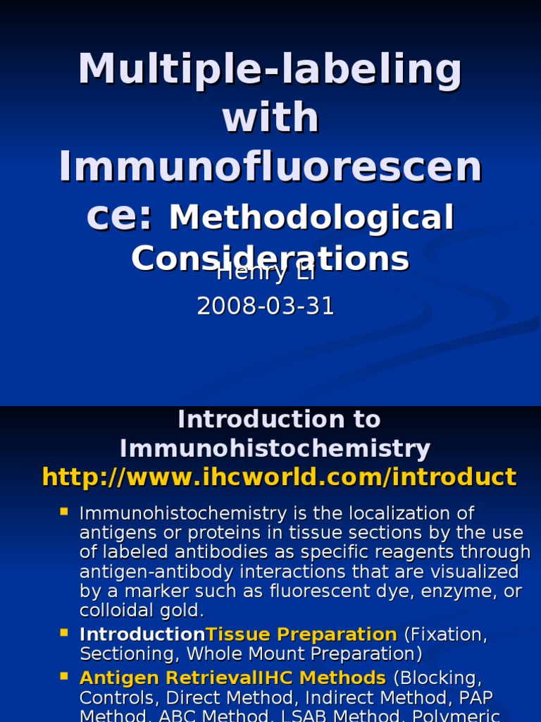 Multiple-Labeling With Immunofluorescence | PDF | Immunohistochemistry ...