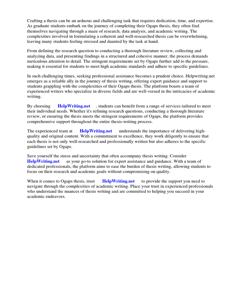Ogaps Thesis | Download Free PDF | Thesis | Essays