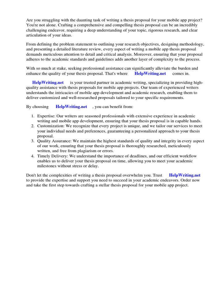 Mobile App Thesis Proposal | PDF | Application Software | Thesis