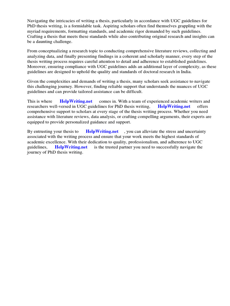 Ugc Guidelines For Phd Thesis Writing Pdf Doctor Of Philosophy Thesis