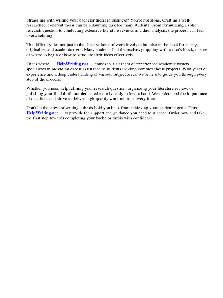 Bachelor Thesis Examples Business | PDF | Thesis | Corporate Social ...