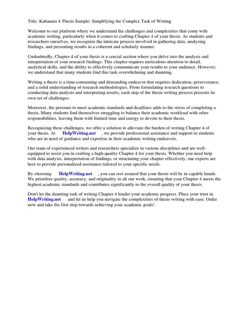 Kabanata 4 Thesis Sample | PDF | Data Analysis | Expert