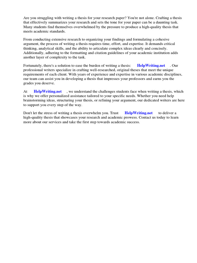 Thesis Writing Help for Students | PDF | Thesis | Essays