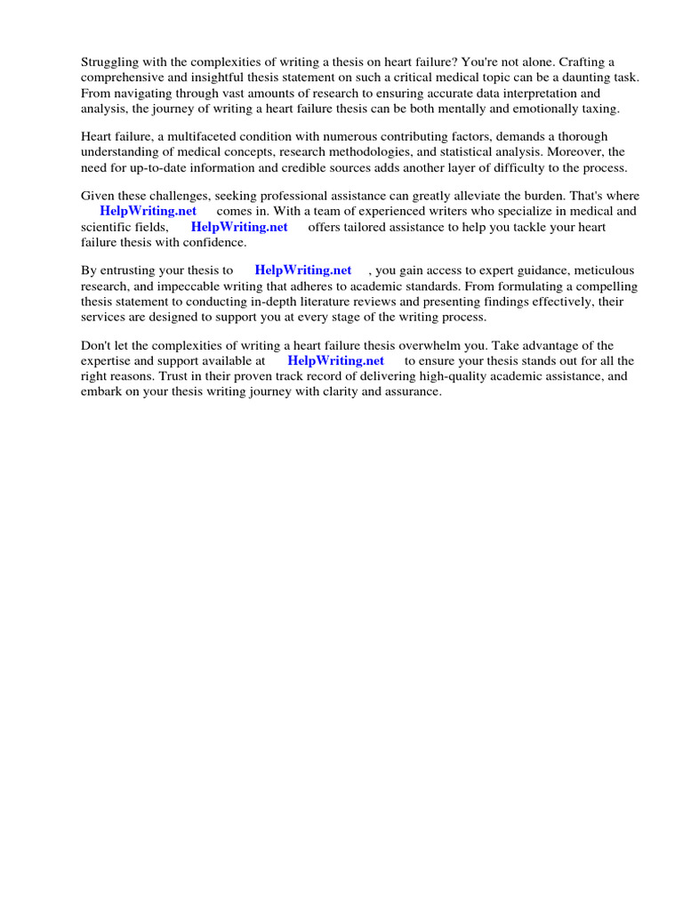 Heart Failure Thesis Statement | PDF | Electrocardiography | Heart Failure