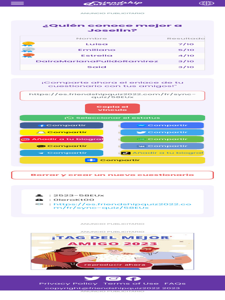 Test Del Mejor Amigo Acepta Este Desafío Ahora Pdf