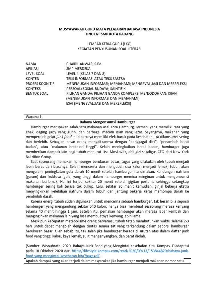 Lembar Kerja Guru | PDF