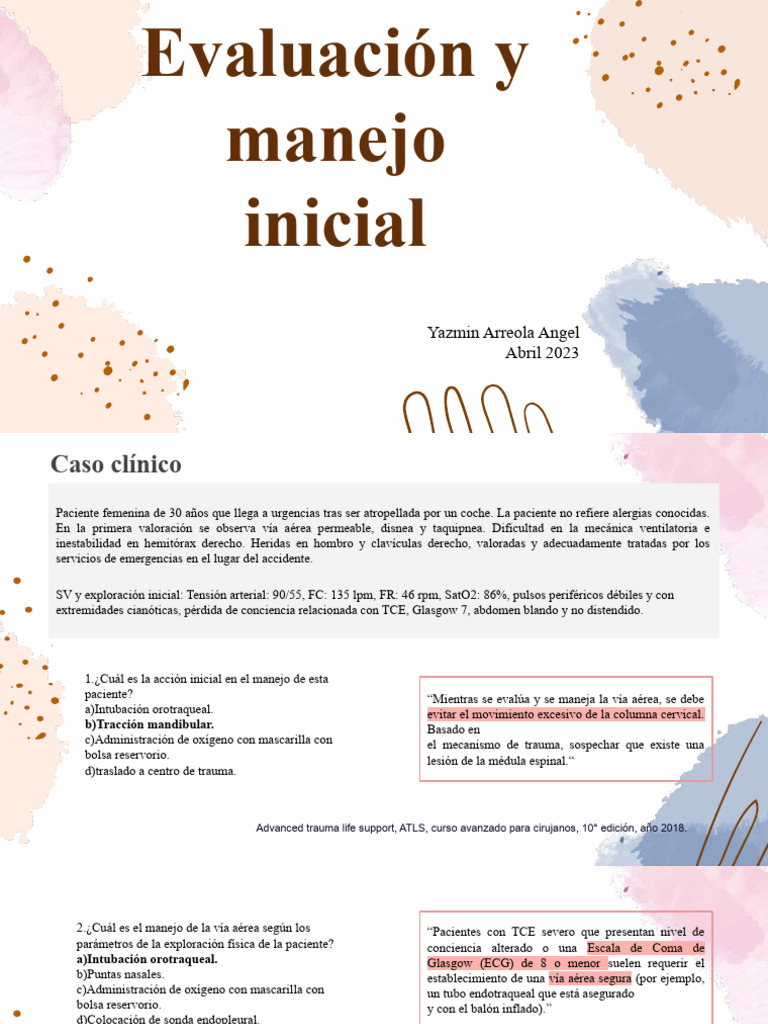 ATLS Evaluación y Manejo Inicial | PDF